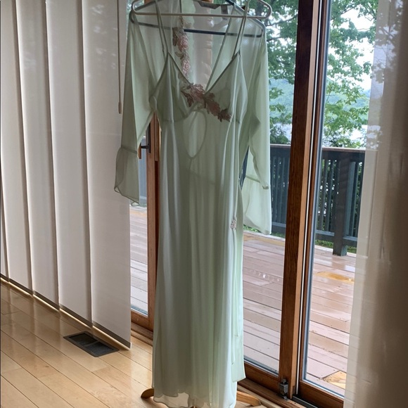 delicates | Intimates & Sleepwear | Elegant Sheer Lite Lime Green Robe ...